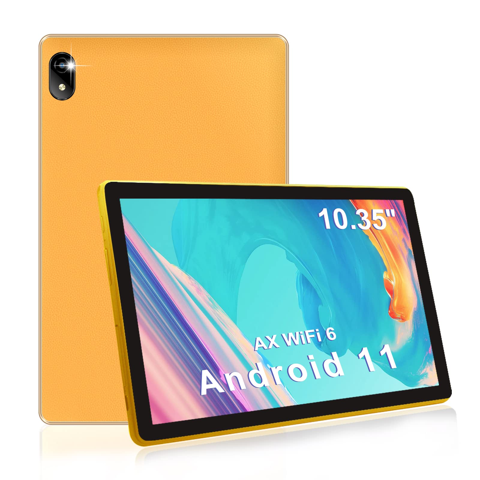 Tablet 10 Inch New,Android Tablet AX WiFi 6+2.4&5GWifi,3GB RAM 32GB ROM Storage,IPS HD 1332x800 Screen,4 Core Processor,Google Tablet, YouTube,Bluetooth 5.0,6000 mAh Battery,Leather Fine Grain(Oe)