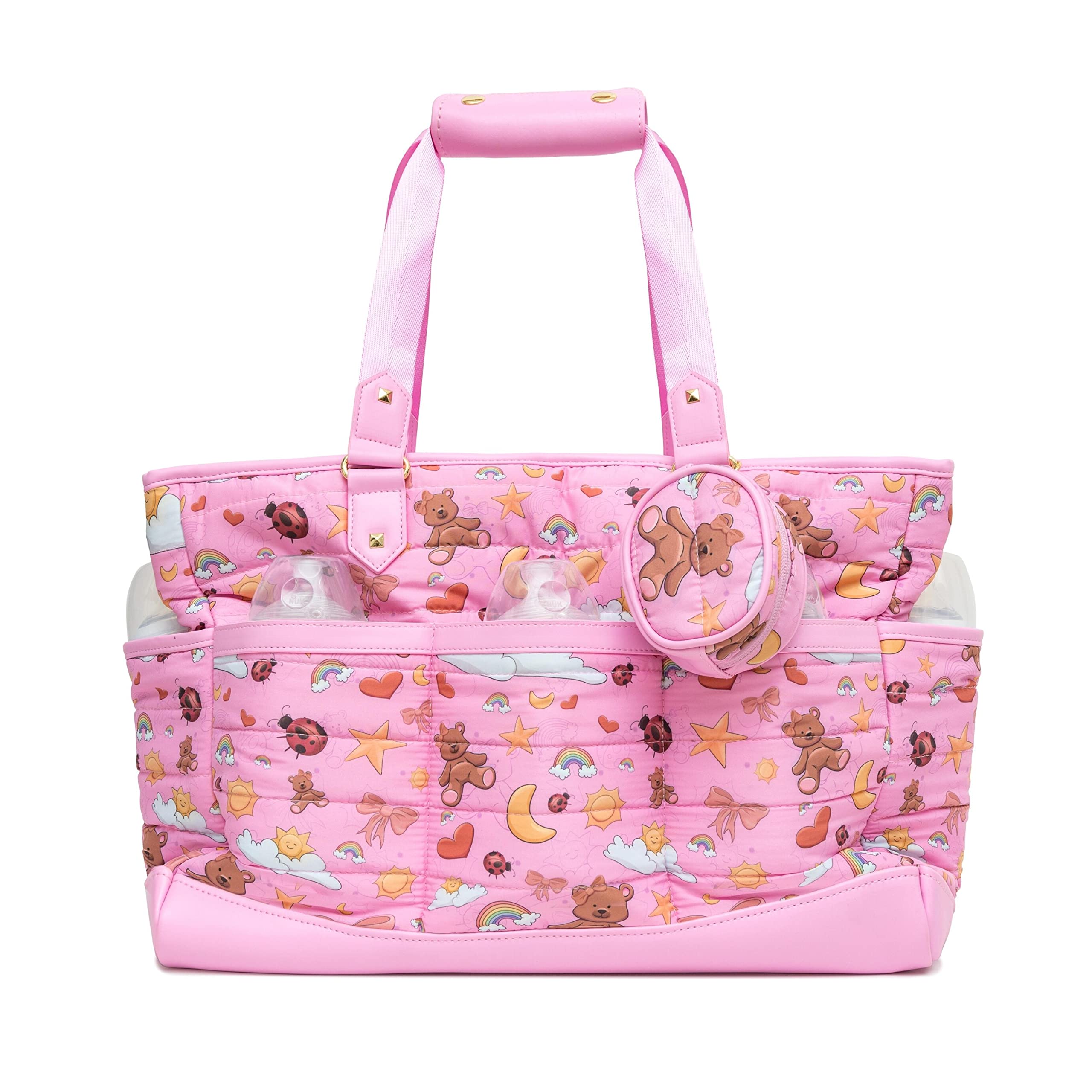 V & V LABEL VVVV Baby Diaper Bag Tote| Luxury Maternity Bag with Exclusive Pattern Design with Changing Pad, Pacifier Case, Organizing Bag| Baby Registry Ideas| Baby Shower