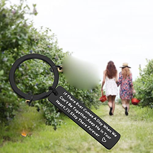LQRI If There Ever Comes a Day When we Can't be Together BFF Gift Long Distance Friendship Gift(Black)