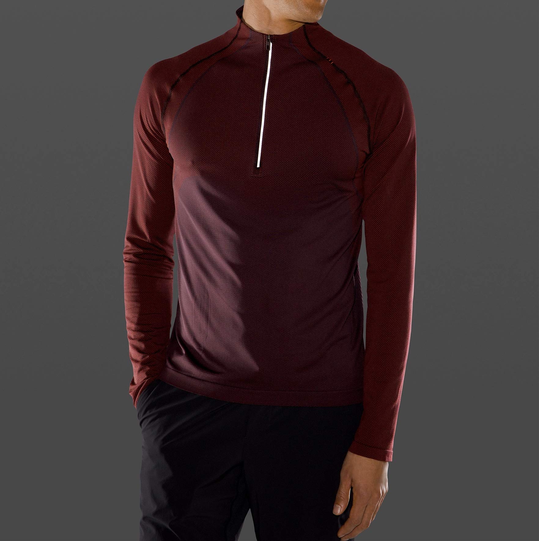 Lululemon Mens Metal Vent Tech 1/2 Zip Long Sleeve Shirt (Magma/Sequoia, XXL)