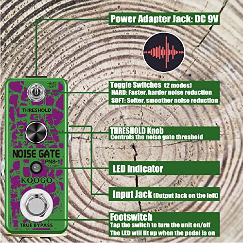 Koogo Guitar Noise Gate Pedal Noiser Killer Pedals For Electric Guitars Guitarist Basic Suppression Noises Effect Pedal