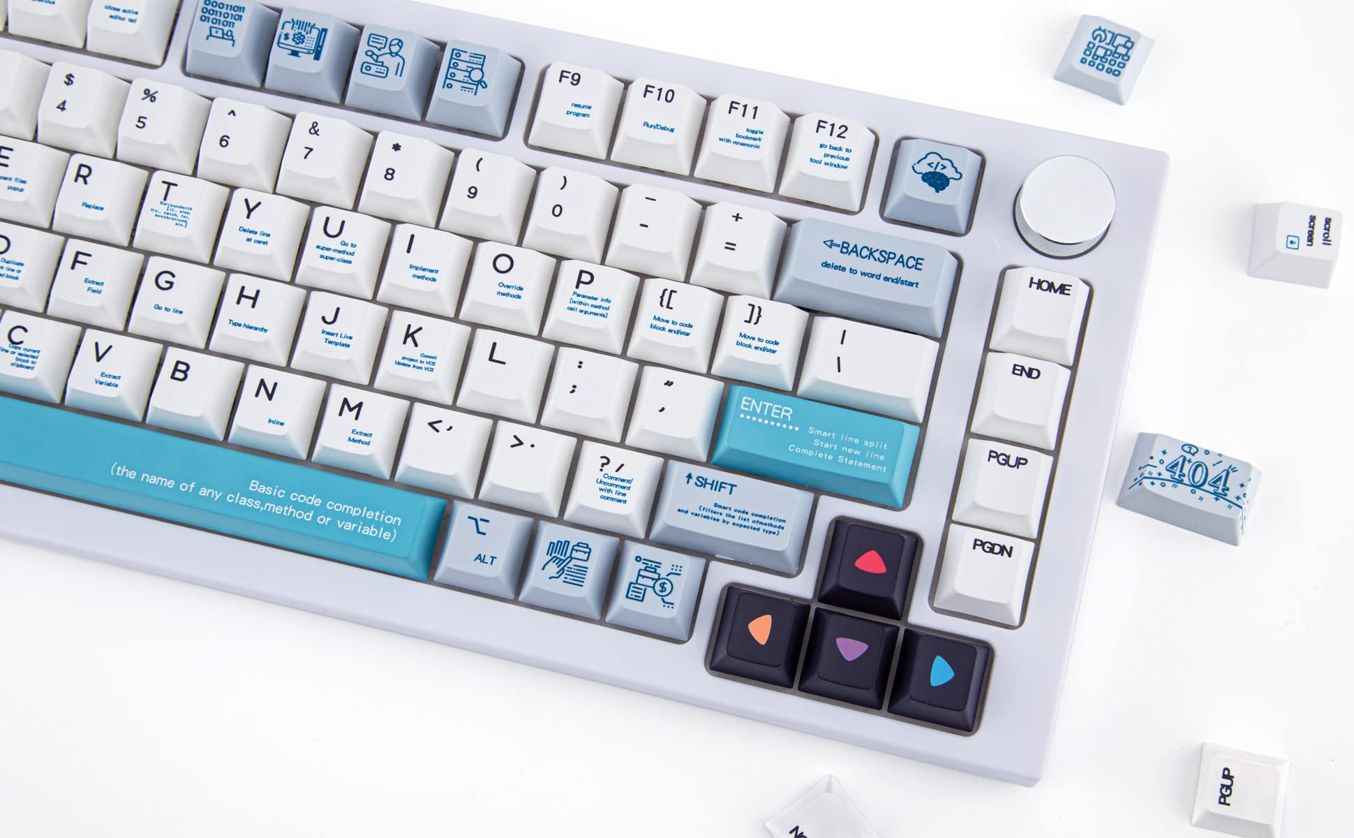 UniCusMech Custom PBT keycap Cherry Profile 128 Keys Dye Sublimation ANSI Layout Keycap for Mechanical Gaming Keyboard Cherry MX Switches (Programmer)