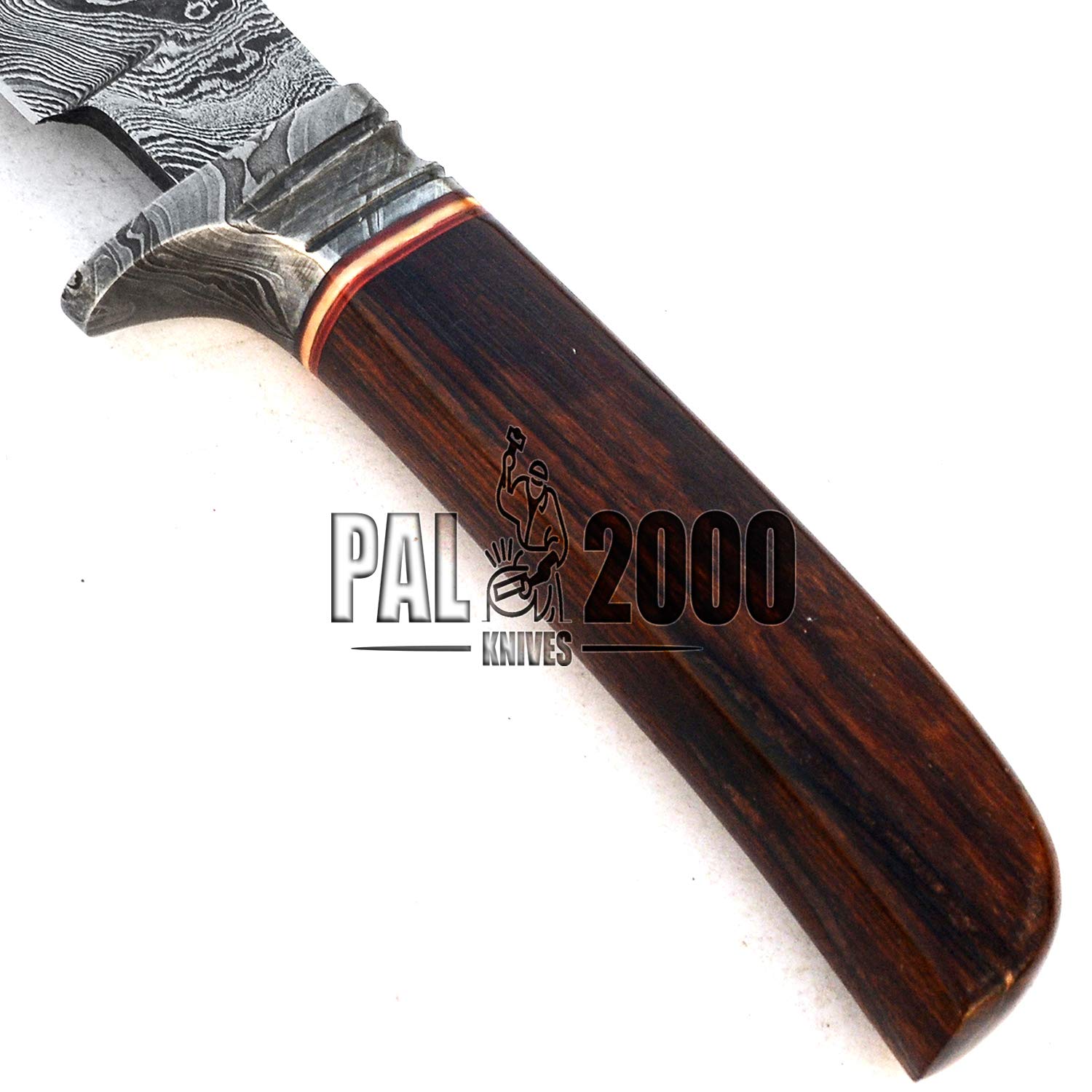 PAL 2000 KNIVES Knife With Leather Sheath Handmade damascus Steel Knife Custom Knife 9 Inch Rosewood Handle 9685