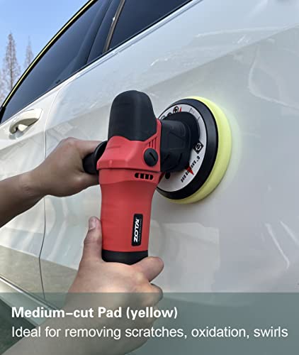 ZOTA Dual Action Polisher, 6 inch Car Polisher with 6 Variable Speed, 750W Ramdom Orbital Polisher Buffer for Car Detailing /DA Polisher.