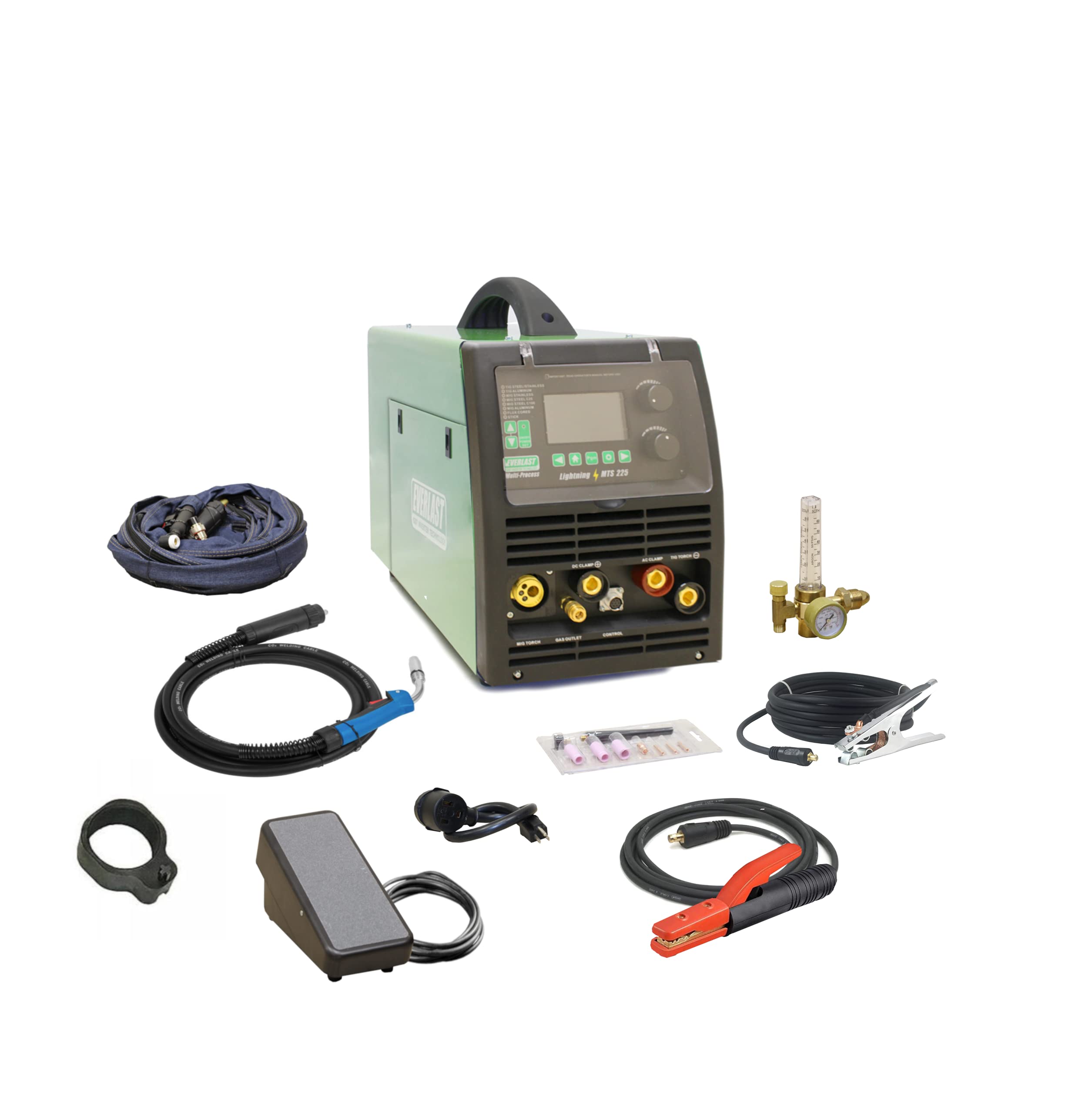 LightningMTS 225 Welder AC/DC TIG with PULSE/MIG/Stick 200 Amp Dual Voltage 110v/220v