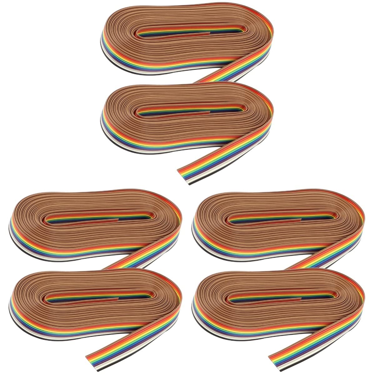 VILLCASE 6 Rolls 10 Y Cable Ribbon Cable Connectors 10 Pin Ribbon Cable TRS Cables Rainbow Ribbon Cable Ribbon Jumper IDC Ribbon Cable Flexible Ribbon Cable Computer Rehearsal Line
