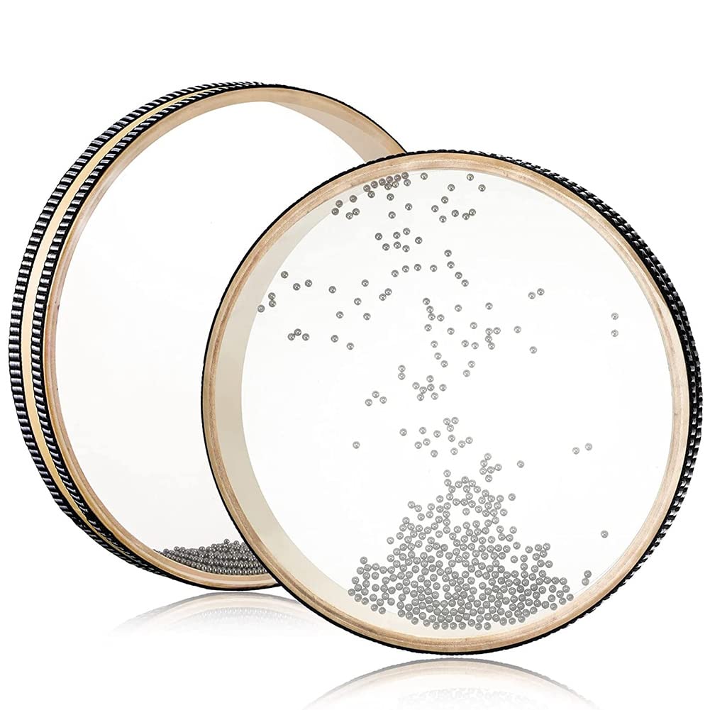 Oidnvay 2 Pieces Wave Bead Hand Drum 8 Inch Sea Wave Sound Drum Wave Drum Ocean Sound Drum Musical Instrument Percussion