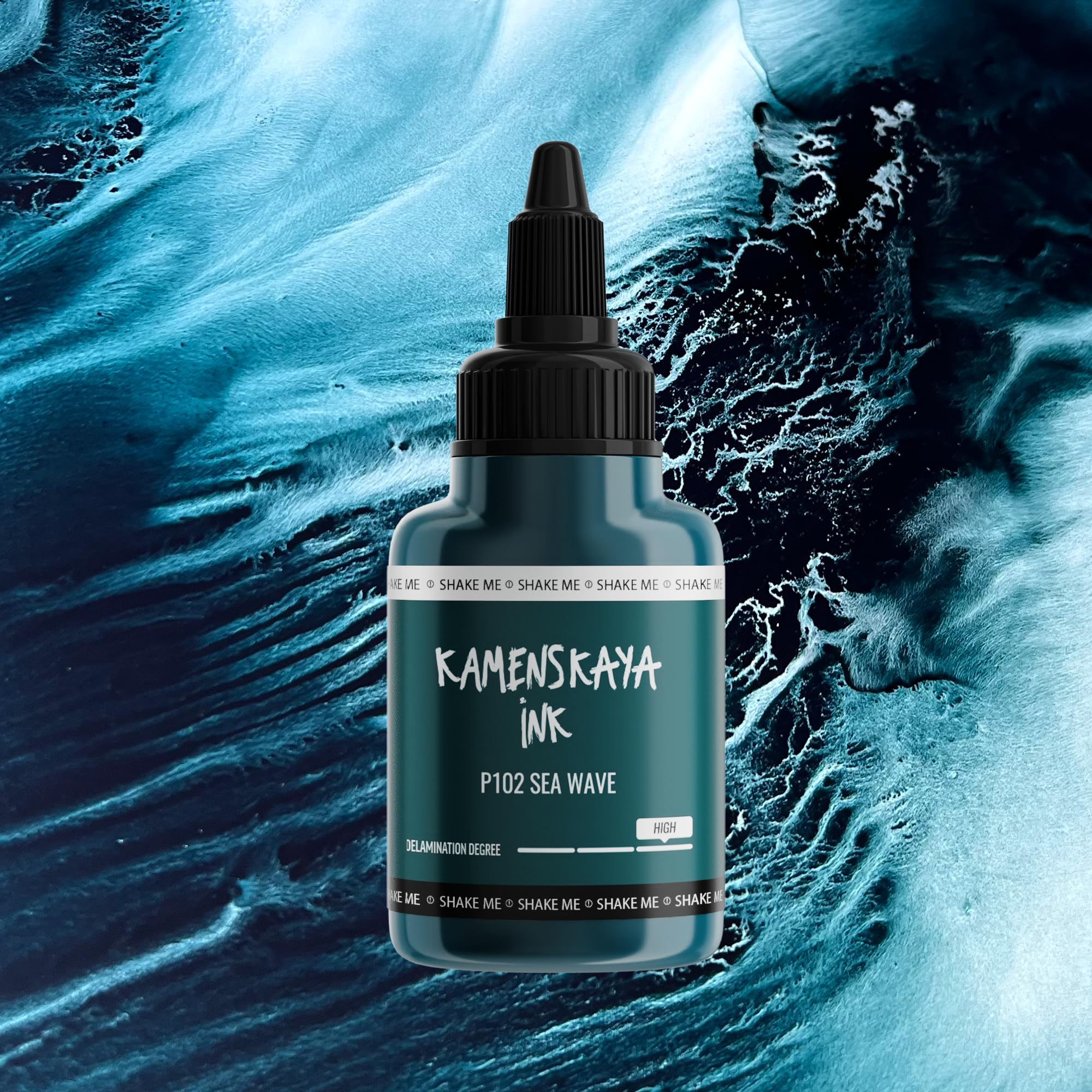 KAMENSKAYA Delaminating Alcohol Inks: Self-Splitting Alcohol Ink P-102 'Sea Wave', 1.35 fl oz (40 ml)