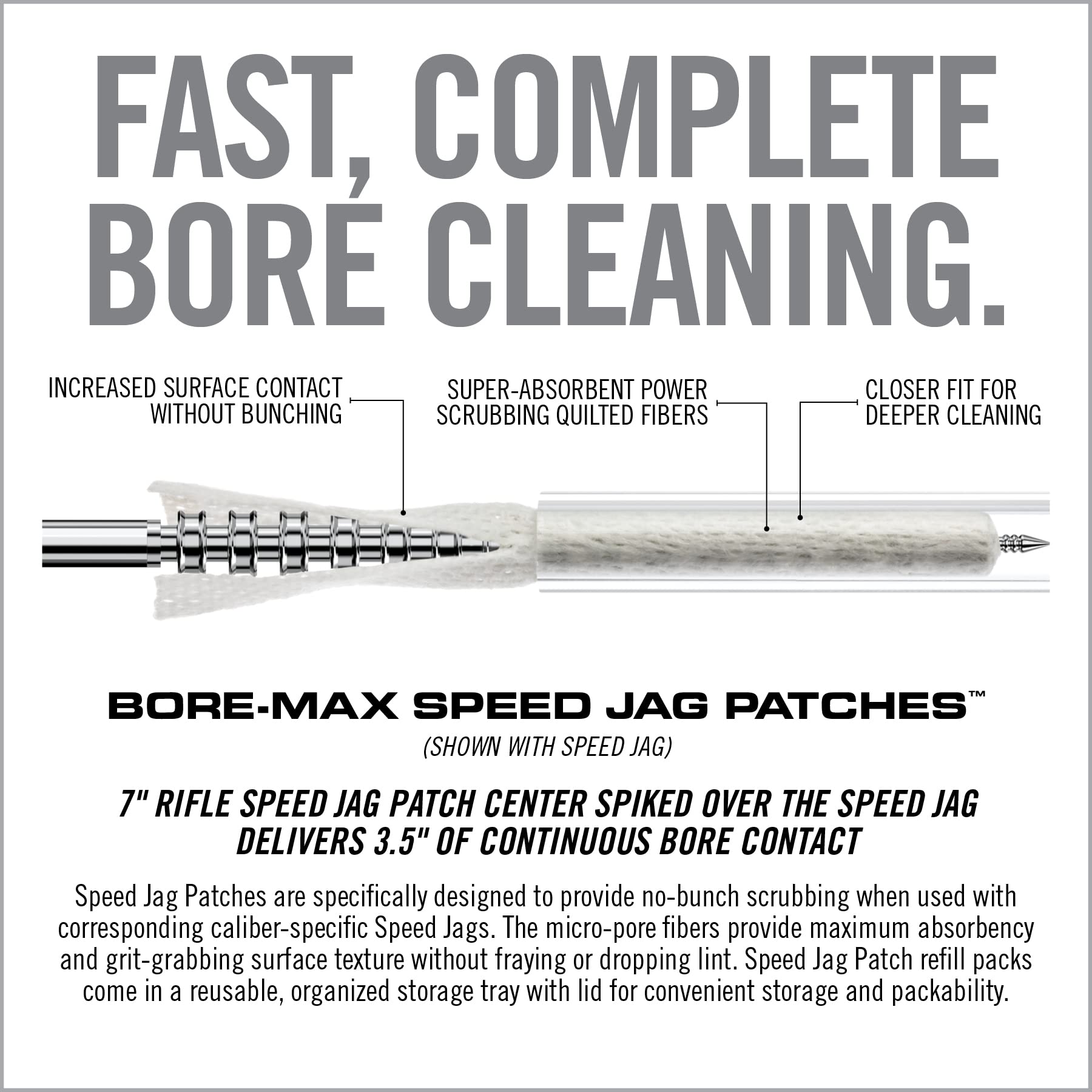 Real Avid Bore-Max Speed Patches Refill Pack, Gun Cleaning Supplies, Pistol/Rifle Cleaning Patches, 250-Count (Rifle .22cal - .30cal (8")),white