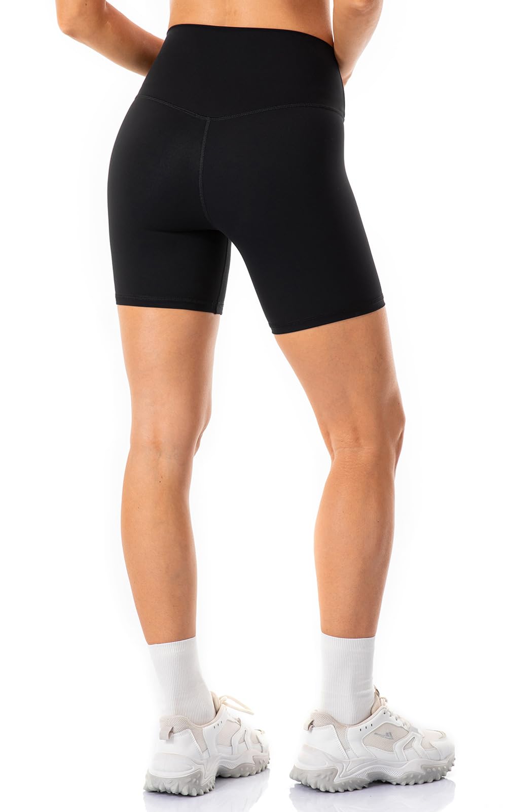 Lavento Women's All Day Soft Yoga Shorts 6 Inch - Workout Gym Running Active Biker Shorts for Women (Black, 6)