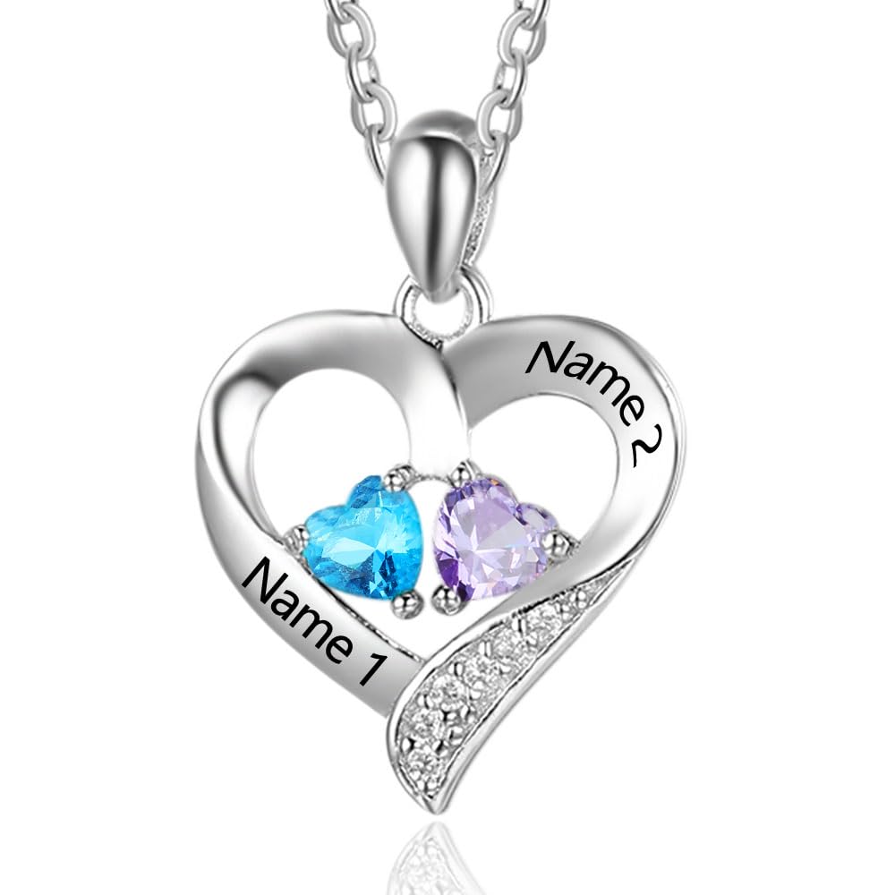 Lam Hub Fong Name Necklace Personalized Gifts for Her Mother Daughter Necklace Birthstone Necklace for Women Custom Necklaces for Women Mother Wife Girlfriend Birthday Gift Ideas