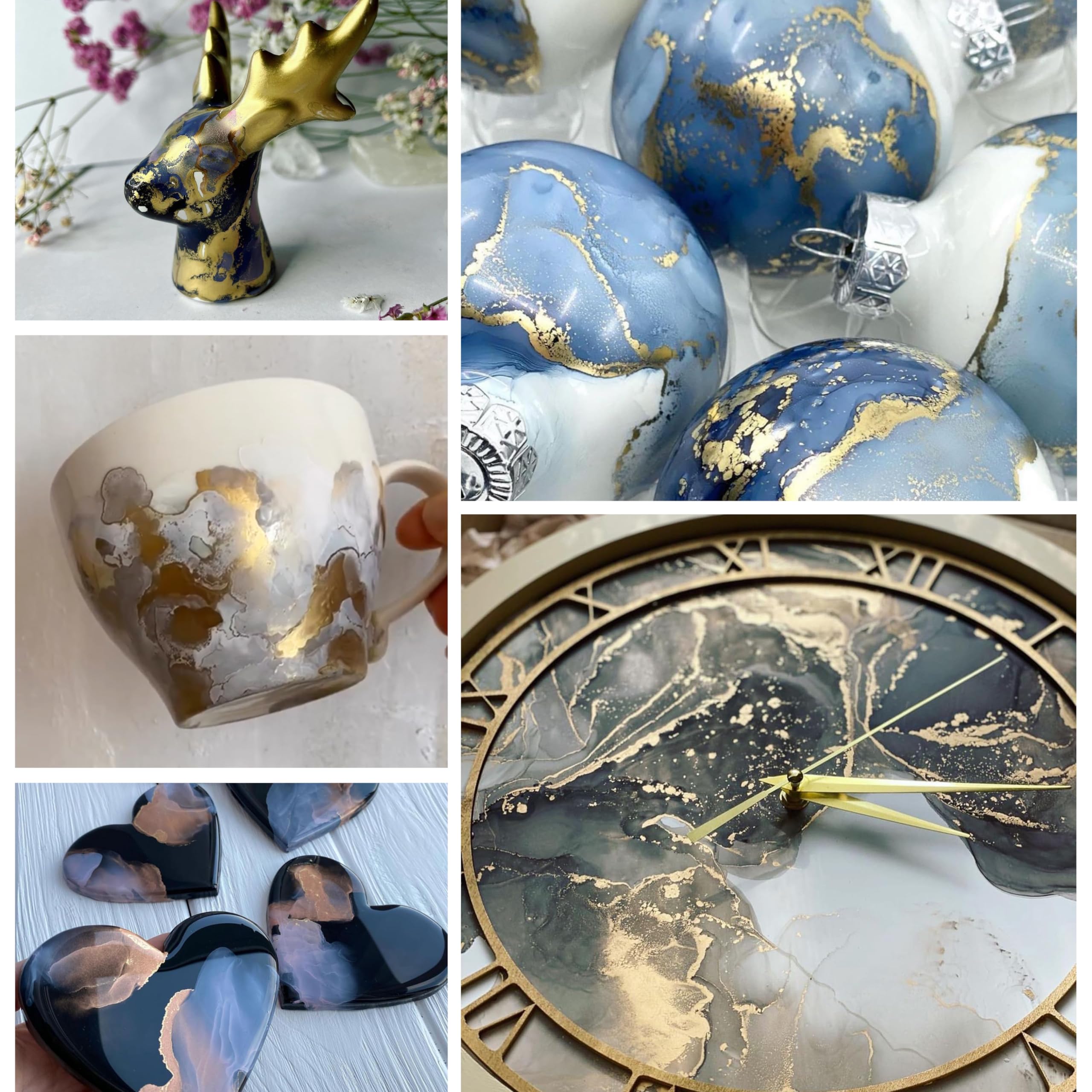 KAMENSKAYA Metallic Alcohol Ink Set: Gold Alcohol Ink, Silver Alcohol Ink, Bronze Alcohol Ink, 0.51 fl oz (15 ml) Each