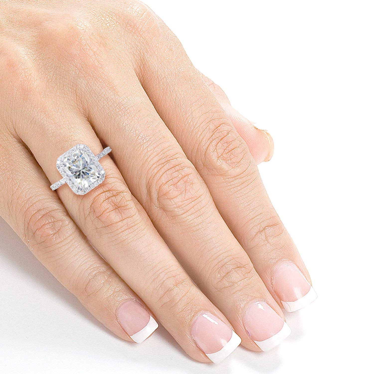 Kobelli Radiant-cut Moissanite Engagement Ring 3 CTW 14k White Gold, Size 5, White Gold