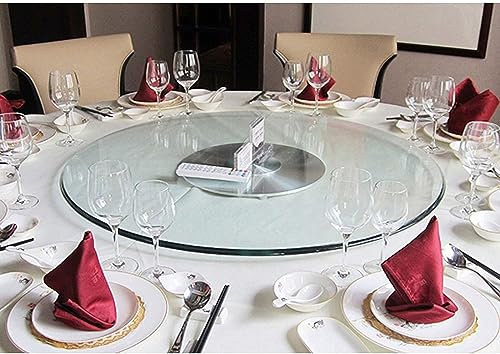 Lazy Susans Turntable 10mm Tempered Glass Turntable, Round Rotating Tray For Kitchen Dining Table Serving Plate Large Silent Tabletop Organizer, Silent/Not Tilted (Size : 80cm/31in)