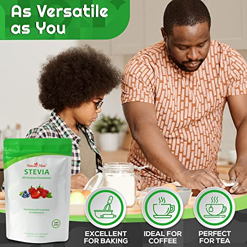 Natural Mate Zero Calorie Sweetener, 16 oz - Organic Stevia Granular Powder Blended with Erythritol - 2:1 Sugar Replacement for Keto, Paleo, Low GI