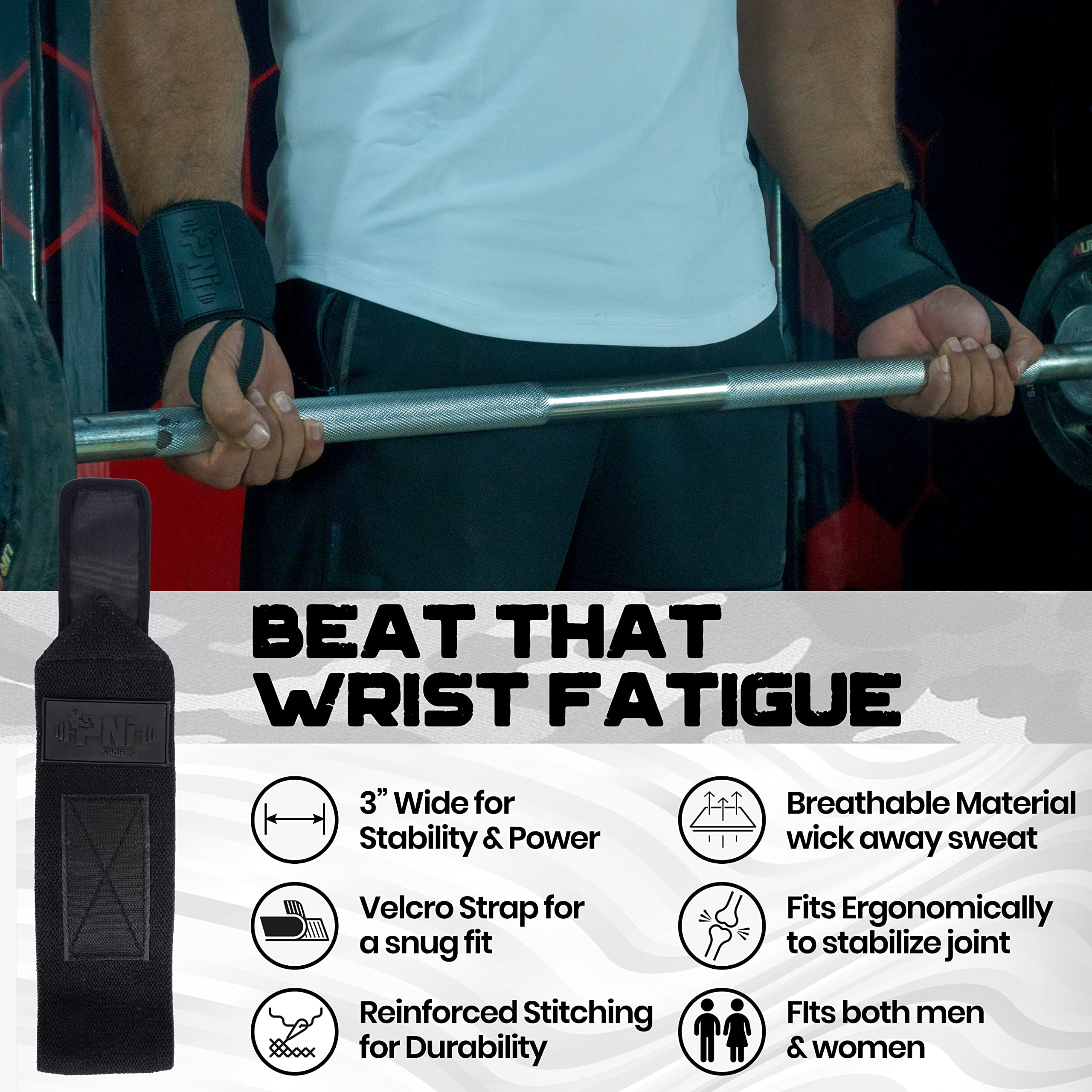 PNI Wrist Wraps β Wrist Wraps for Weightlifting, Workouts and Powerlifting | Gym Accessories and Stuff | Wristbands Heavy Duty
