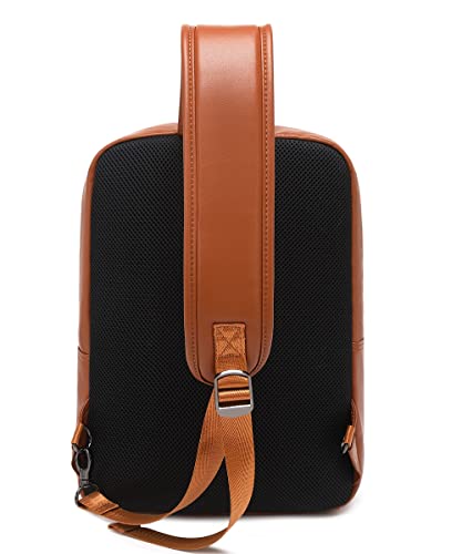 Shaelyka Water-Resistant Black Sling Bag for Men and Women with Soft Microfiber Leather, Brown