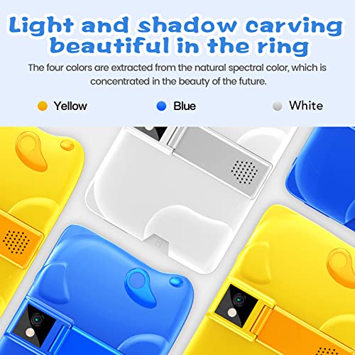 VINGVO 7in Kids Tablet, 100-240V HD Tablet 2.4G 5G Dual Band Front 2MP Rear 5MP 6000mAh Battery 4GB 128G Octa Core Processor Yellow for Android 10 for Reading (Yellow)
