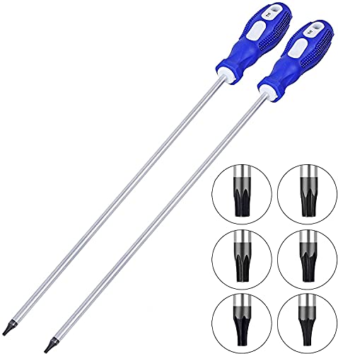 uoboeuq 12 inch Long Security Torx Screwdriver Set, Set Magnetic Hex Torx with T10 T15 T20 T25 T27 T30 Security Screwdriver Set 6-Piece