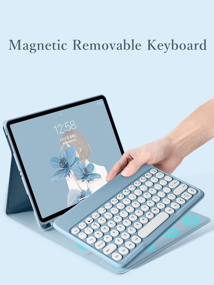 YEEHi iPad 10th Generation 10.9" 2022 Keyboard Case with Mouse Color Keyboard Retro Round Key Caps Cute Candy Colors Detachable Keyboard iPad 10th Gen 10.9 Cover (Pink)