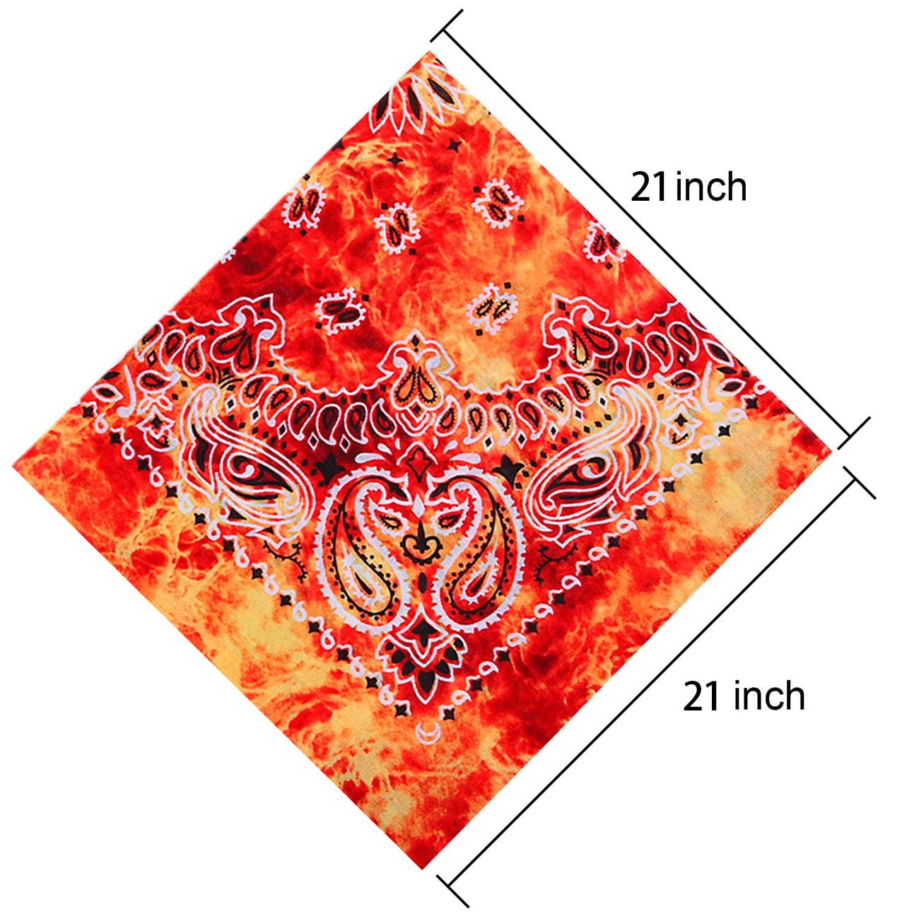 Nambee Tie Dye Bandanas Cotton Paisley Print Novelty Headband,12 Packs 21x21 inches Multi-Purpose Printed Unisex Kerchief