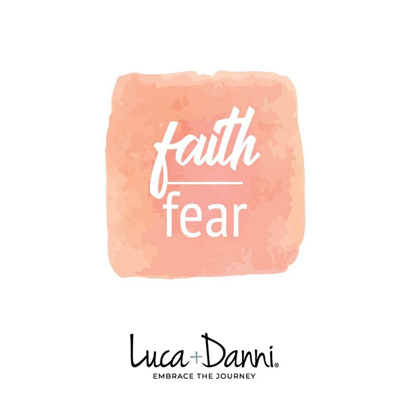 Luca + Danni Faith Over Fear Bangle Bracelet for Women - Silver Tone Regular Size Made in USA