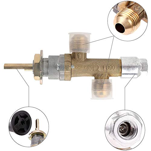 P1TOOLS Low Pressure LPG Propane Gas Fireplace Fire Pit Flame Failure Safety Control Valve Kit (Low Pressure Propane Valve with 3/8" Flare Inlet & Outlet), Suitable for Gas Grill, Heater, Fire Pit