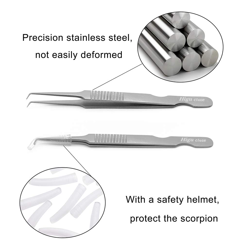 Lash Tweezers for Eyelash Extensions Volume Lash Tweezers Curved Closure Tip Professional Precision Stainless Steel Eyelash Tools Eyelash Extension Tweezers