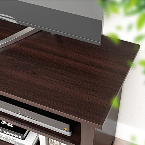 YESHOMY Classic 4 Cubby TV Stand for Televisions up to 65+ Inch, Media Entertainment Center Console Table with Four Open Storage Shelves & Cabinets, 58 Inch, 23.42β H x 15.75β D x 58.13β L, Espresso