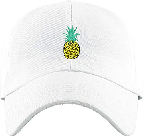 KBSV-021 WHT2 Daddy Dad Hat Pineapple Vacation Baseball Cap Vintage Distressed Classic Polo Style Adjustable