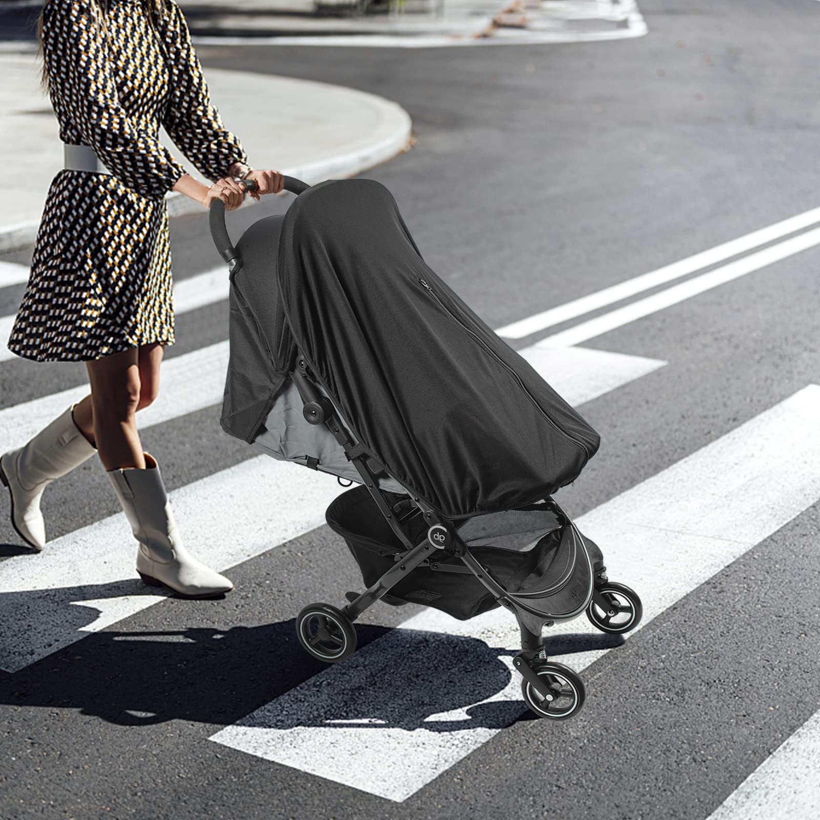 TORIBIO Sun Shade for Stroller, Universal Stroller Cover for UV Sun and Sleep Shade, Strollers Sun Shade Cover for Baby Sun Protection, Breathable and Blocks 95% of The Sun's Rays