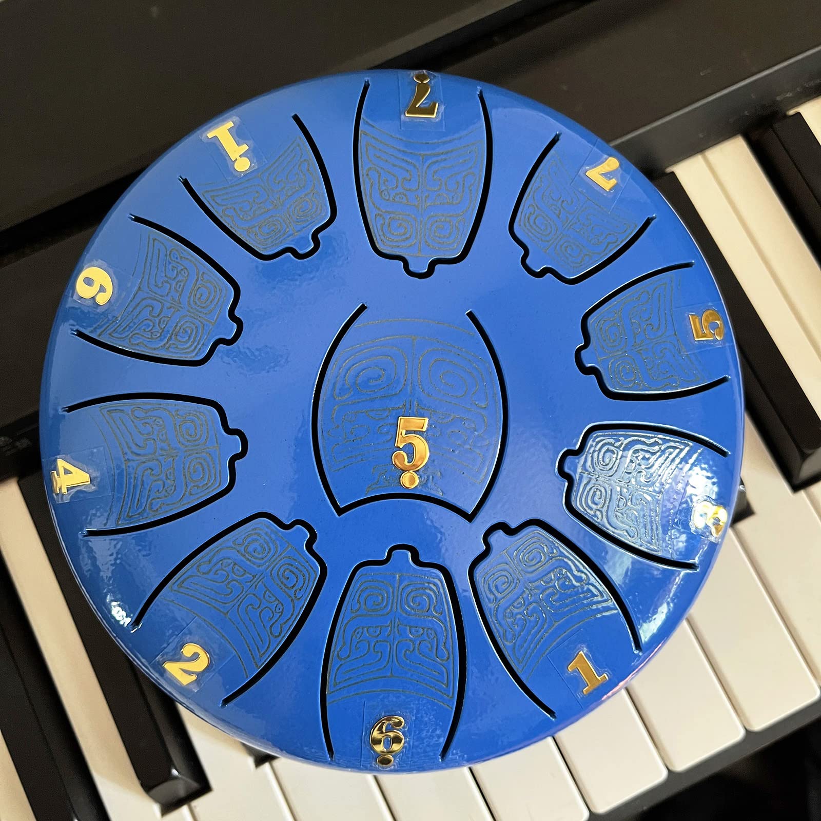 Qiureva Steel Tongue Drum Kit,6 inch 11 note Handpan Drums with Bag,Percussion Instruments Steel Drum for Christmas Gift,Beginner,Yoga, Meditation Navy Blue