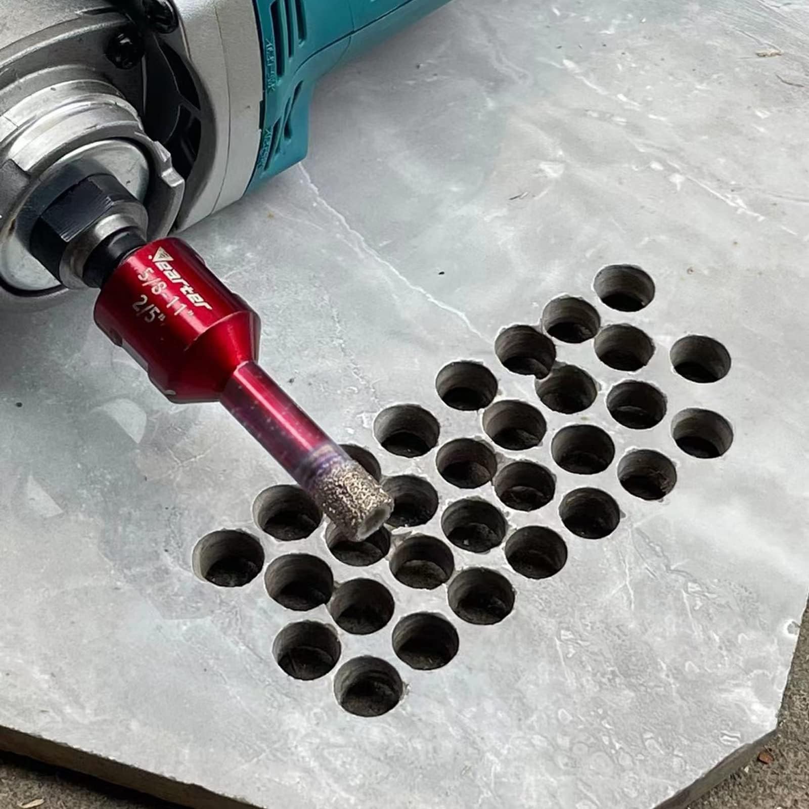 Vearter 10PCS/Set Vacuum Brazed Diamond Masonry Hole Saw Kit, 1/4''- 2'' Core Drill Bit for 5/8-11'' Thread Angle Grinder for Porcelain Tile Ceramic Marble Brick Concrete