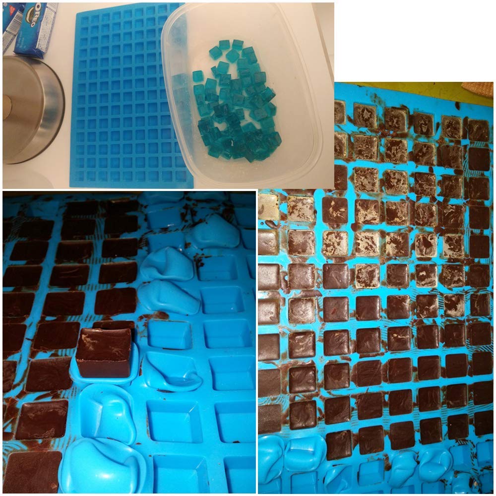 Palksky Silicone Molds for Candy Chocolate Gummy baking, (2 PCS) 126 Cavity Mini Square mold for Ice Cube Pralines Caramels