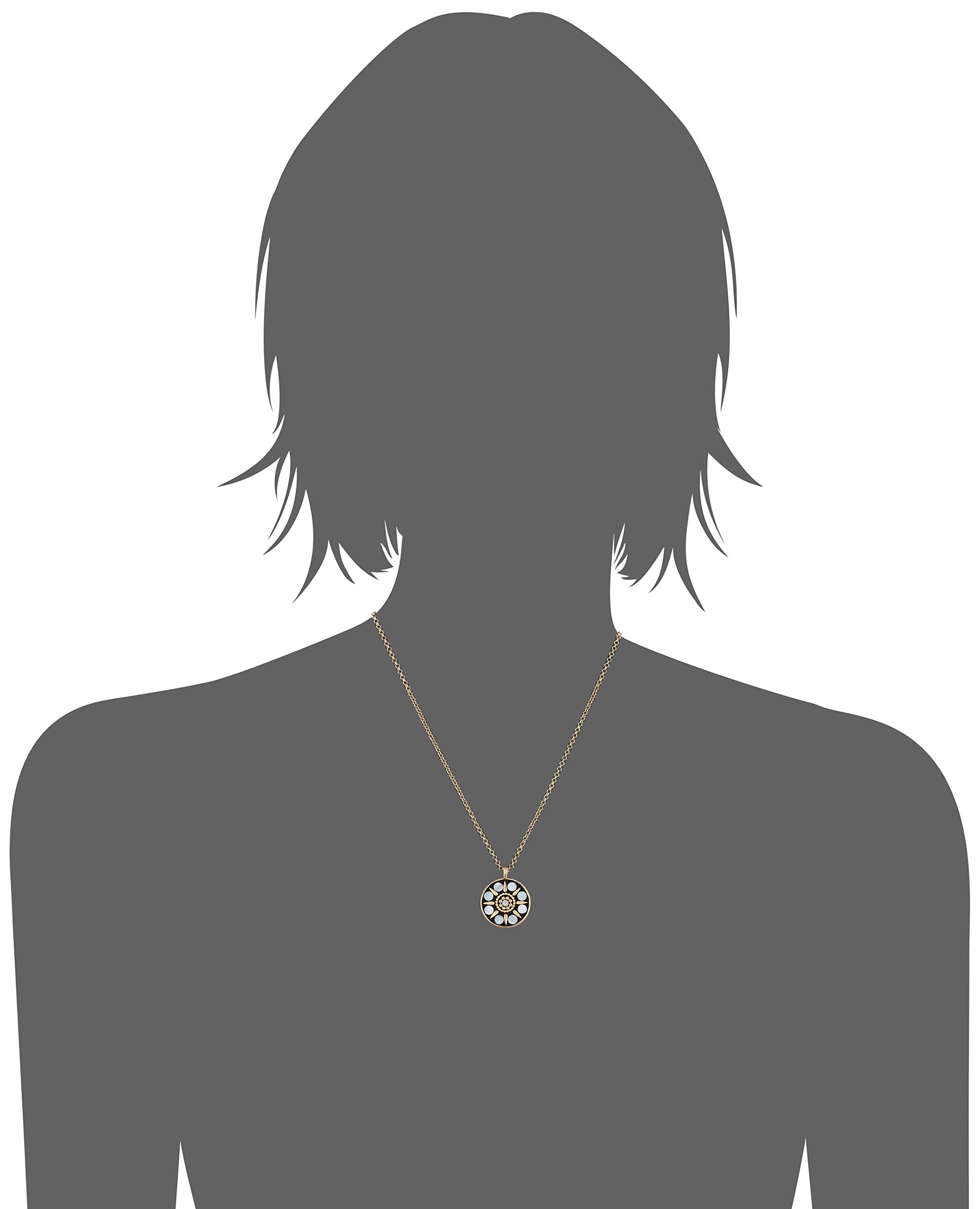 Lucky Brand Gold-Tone Hammered Mother-of-Pearl Pendant Necklace, 18" + 2" extender