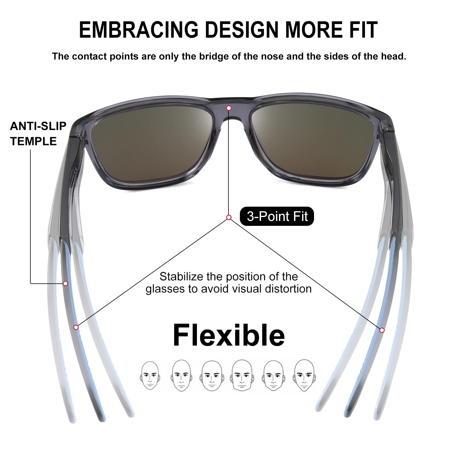 POLARKING Vintage Polarized Sunglasses for Men and Women Sport Driving Shady Rays Rectangle Sun Glasses 100% UV Protection Matte G15
