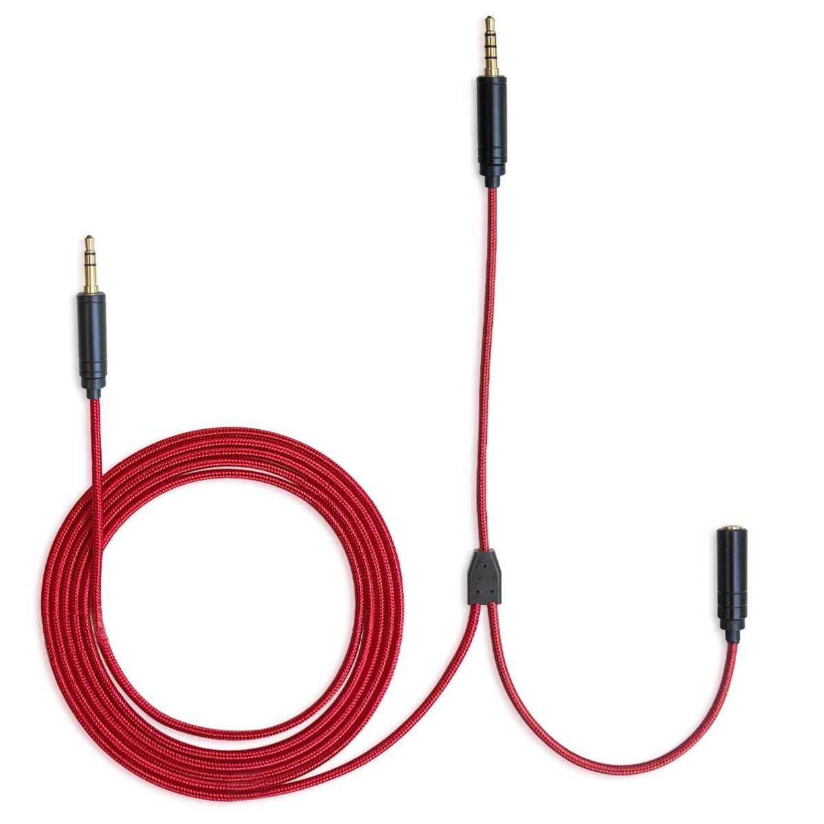 QJYTH Chat Link Cable Compatible with Elgato HD60,HD60S,HD60Pro, Party Chat Link Audio Adapter Cable Fit for PS4, PS5, Xbox One Chat Wire 2.0 M (Red)