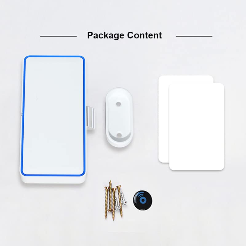 Lancoon Keyless Cabinet Lock Set, Smart Electronic Hard Hidden No Drill RFID Card High Security Anti-theft for Wooden Bookcase Wardrobes Bed Lockers Office File Drawers Home Company Sauna
