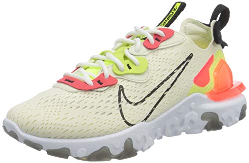 NIKE Women's Race Running Shoe, Pale Ivory Black Volt Laser Crimson, 6 us