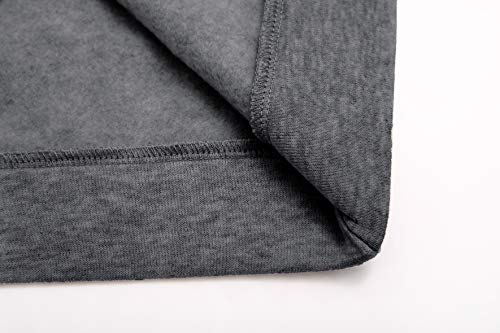 Miselon Womens Fleece Long Sweatshirts with Sleeves Round Neck Tunic Pullover Jumper (Dark Gray, Medium)