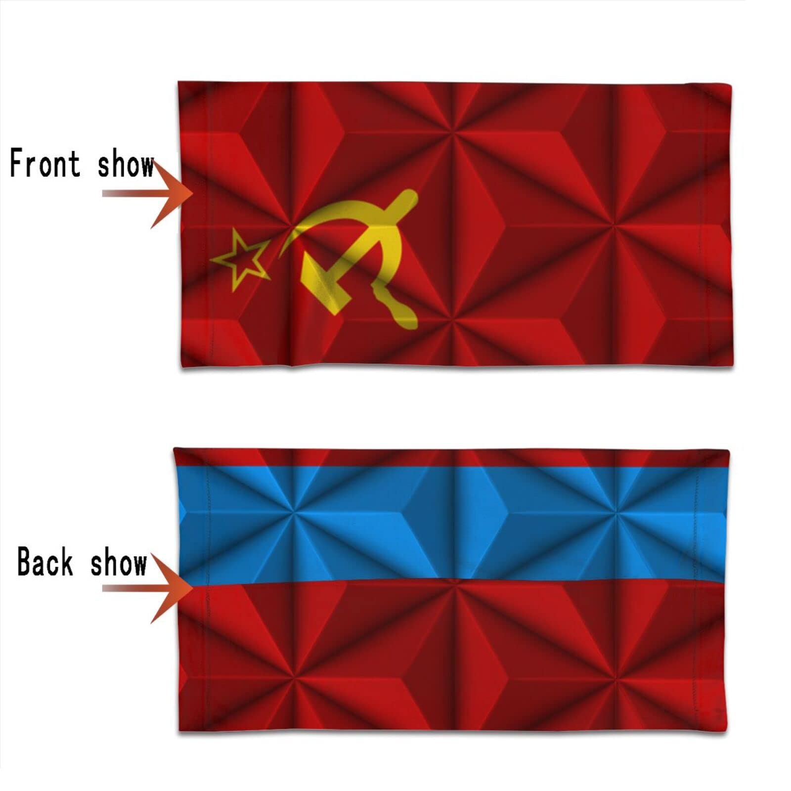 QIZYOQA Multi-Function Flag of The Russian Soviet Federative Socialist Republic with Polygon Effect Neck Gaitter Balaclava Face Mask for Men Women Breathable Bandanas Scarf