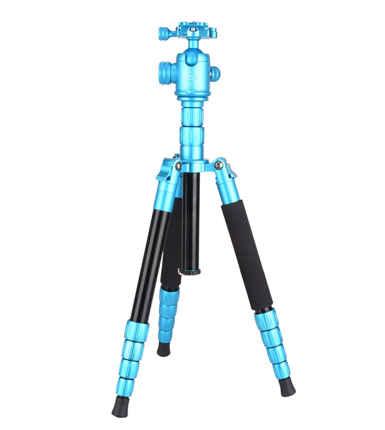 LLluckyHW Travel Tripod Action Camera Selfie Stick Professional Video Tripod Bag for DSLR Camera Twist Lock Rotatable Center Column Travel and Work (Color : Blue)