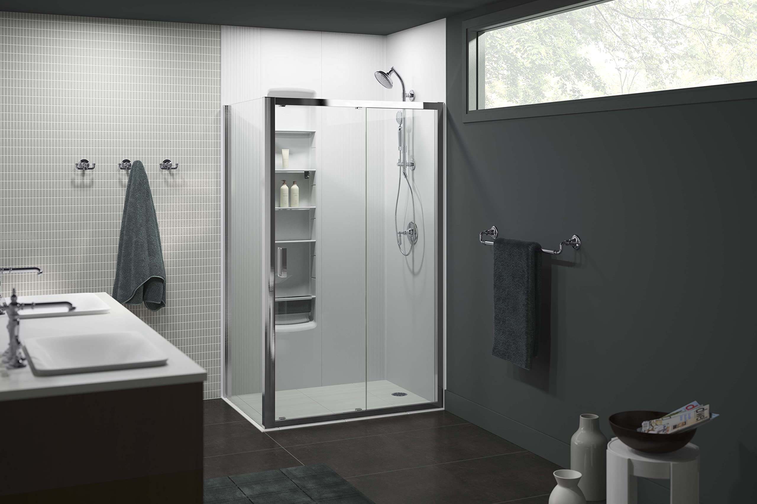 KOHLER 76472-Bn Artifacts Hydrorail-S 2.0 Gpm Shower Column Kit, Brushed Nickel
