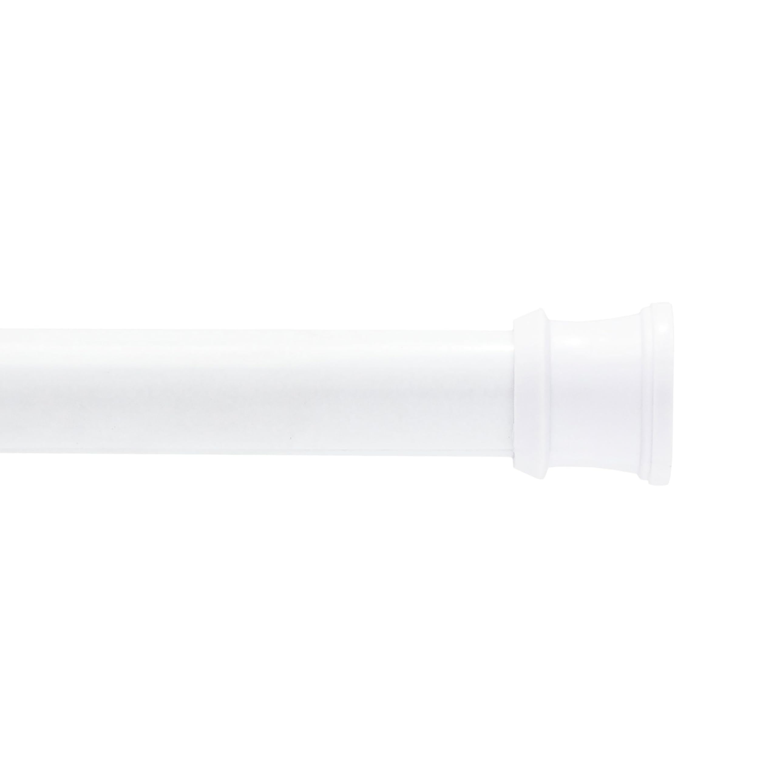 Kenney KN607C/10 Twist & Fit No Tools Camlock Tension Easy Install Stall Shower Curtain Rod with Non-Slip, Non-Scratch Ends, 24-40" Adjustable Length, White, 1" Diameter Rust Resistant Steel Tube
