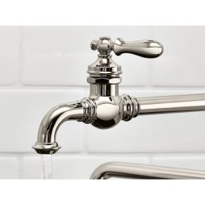 KOHLER 99270-VS Artifacts Wall-Mount Pot Filler, Pot Filler Faucet, Kitchen Sink Pot Filler Faucets, Vibrant Stainless