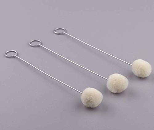 LASSUM 10 Pack Wool Daubers Ball Brush Leather Dye Tool Dye Dauber Dyeing Applicator with Metal Handle for DIY Crafts Projects