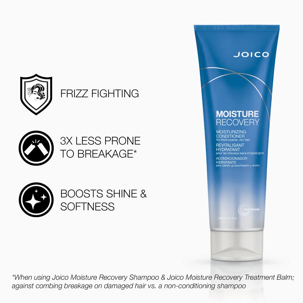 Joico Moisture Recovery Moisturizing Conditioner | For Thick, Coarse, Dry Hair | Restore Moisture, Smoothness, Strength, & Elasticity | Reduce Breakage | With Jojoba Oil & Shea Butter | 8.5 Fl Oz