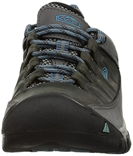 KEEN Women's Targhee 3 Low Height Waterproof Hiking Shoes, Magnet/Atlantic Blue, 7