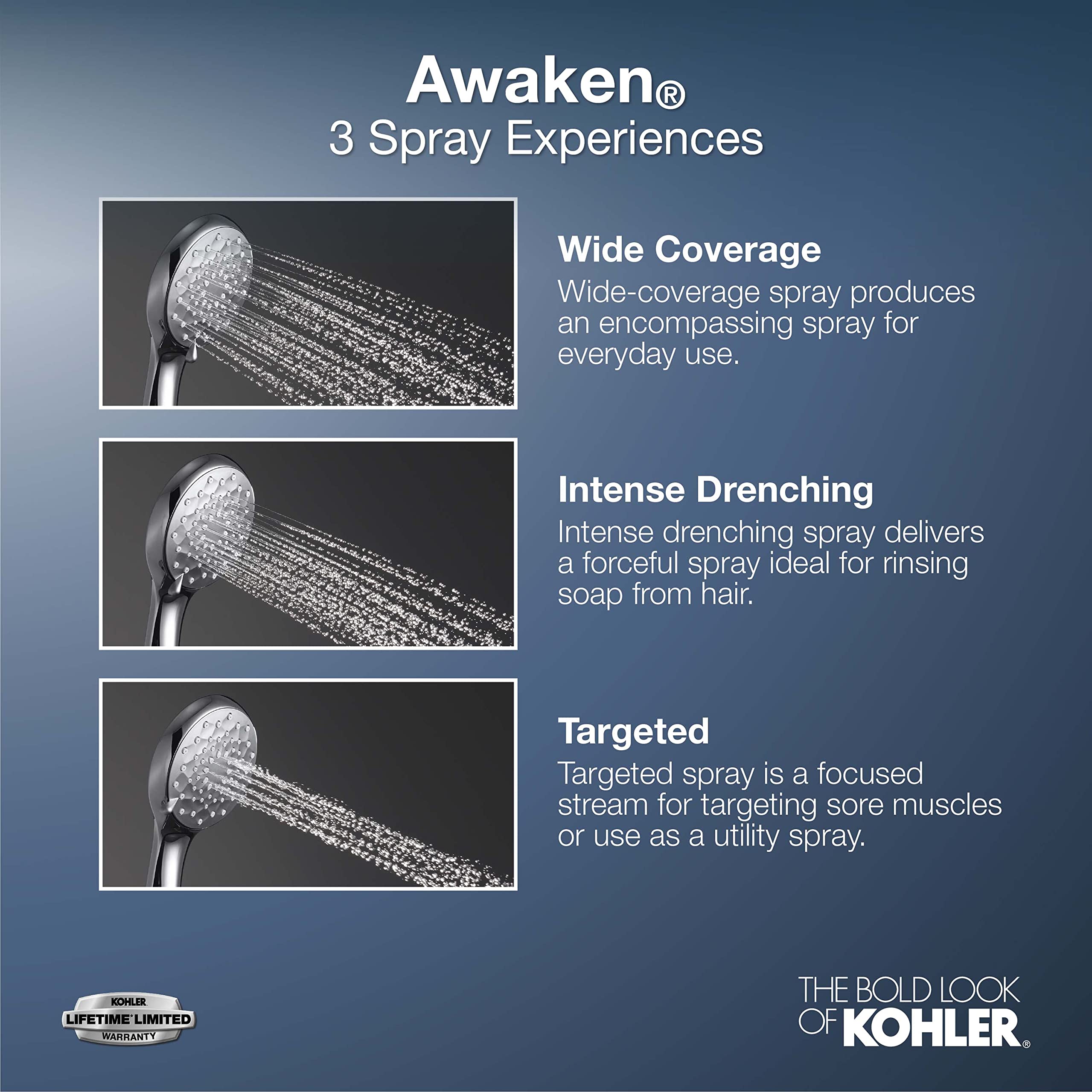 Kohler K-98361-BN Awaken G90 Multi-Function Handshower with Slide Bar Kit, Vibrant Brushed Nickel