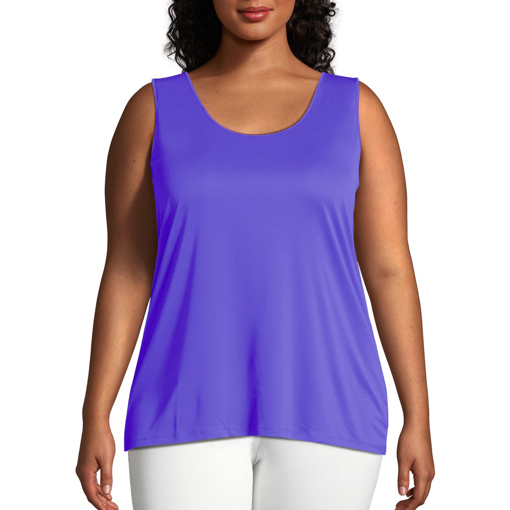 JUST MY SIZE Womens Cooldri Performance Scoopneck Tank-top-and-cami-shirts, Petal Purple, 2X US